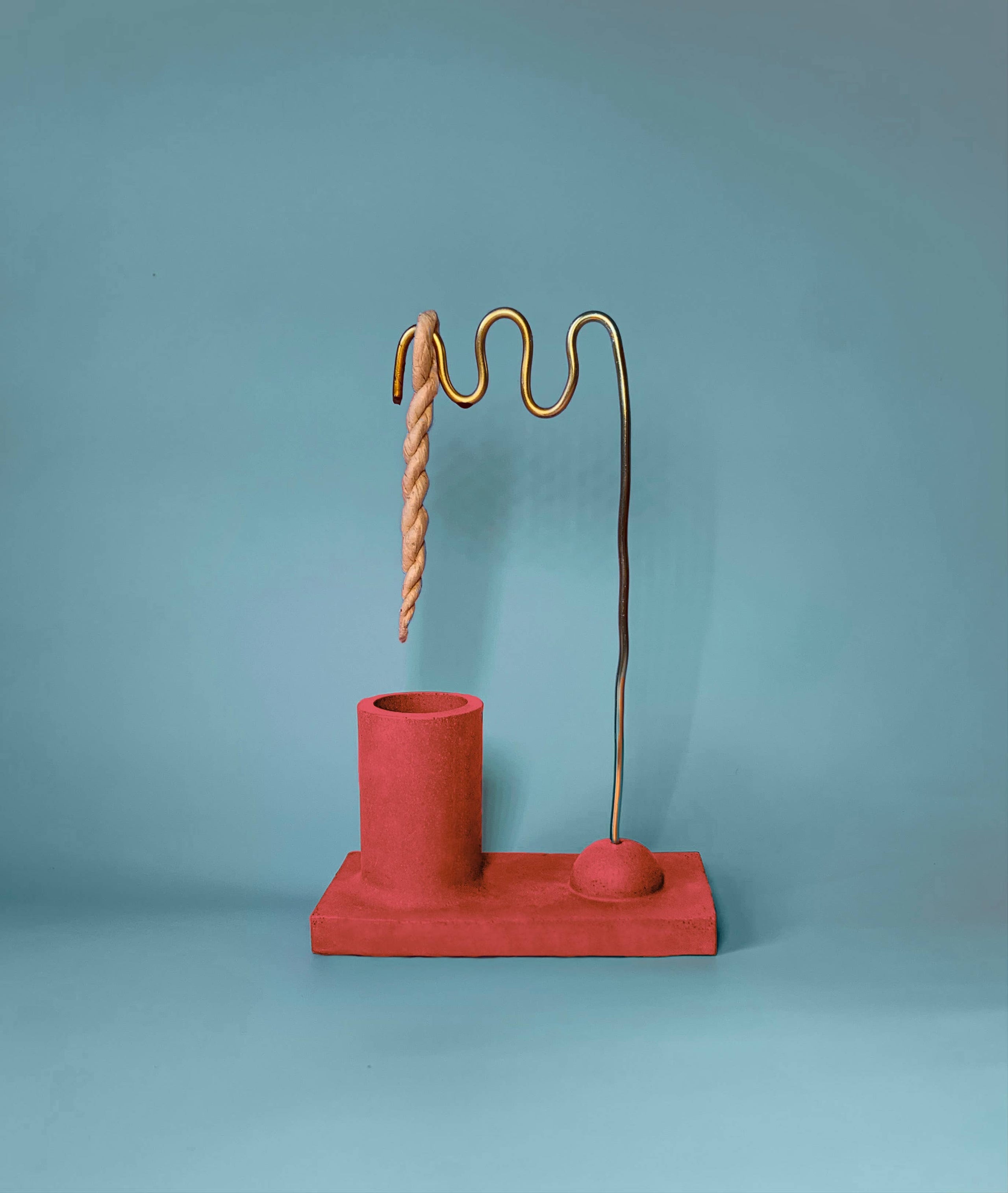 Coral Burning Altar + Gold Wire Squiggle | Maxwell Gift and Grocery